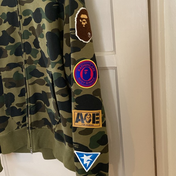 Bape | Sweaters | Bape Camo Hoodie With Patches Mens Xl | Poshmark